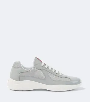 Prada American's Cup Patent Leather Lace-up Sneakers - Grey