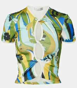 Christopher Esber Acidic Floral Cropped T-shirt - Multicoloured