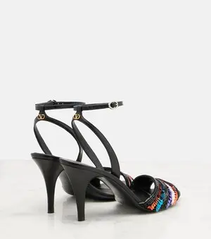 Valentino Garavani Sequined Leather Sandals