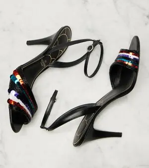 Valentino Garavani Sequined Leather Sandals