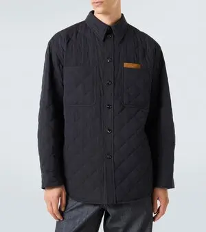 Bottega Veneta Quilted Cotton-blend Overshirt - Blue