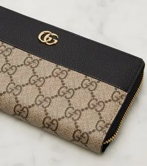 Gucci Gg Marmont Leather-trimmed Wallet