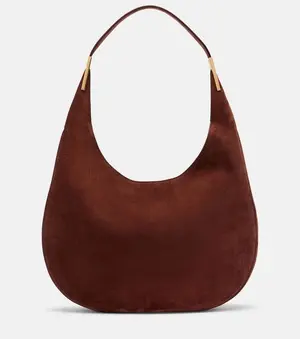 Savette Florence Medium Suede Shoulder Bag Brown