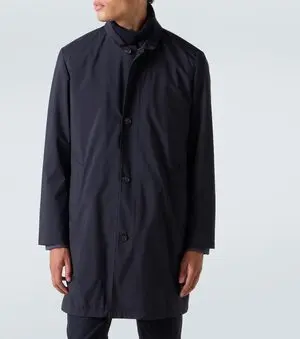 Loro Piana Windmate® Suede-trimmed Coat - Blue