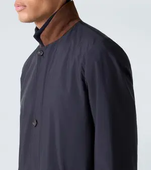 Loro Piana Windmate® Suede-trimmed Coat - Blue
