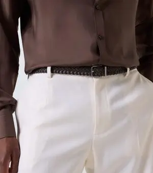 Dolce & Gabbana Braided Goat Leather Belt - Brown