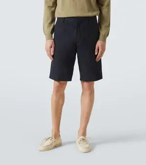Loro Piana Jarno Cotton-blend Bermuda Shorts - Blue