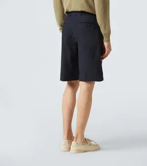 Loro Piana Jarno Cotton-blend Bermuda Shorts - Blue