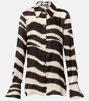 Nina Ricci Printed Satin Shirt - Brown
