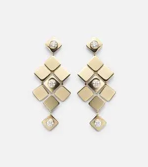 Ileana Makri Tile Temple 18kt Drop Earrings With Diamonds - Gold