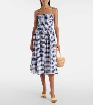 SELF-PORTRAIT Gingham Midi Dress
