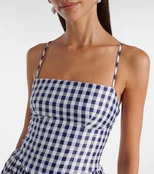 SELF-PORTRAIT Gingham Midi Dress