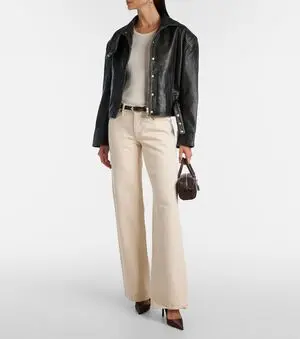 Christopher Esber Burnished Eddie Leather Bomber Jacket - Black