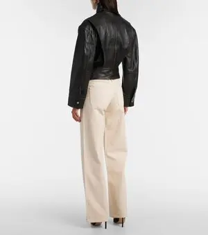 Christopher Esber Burnished Eddie Leather Bomber Jacket - Black