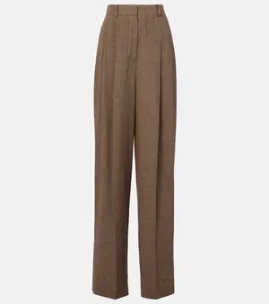 Loro Piana Linen Wide-leg Pants - Brown