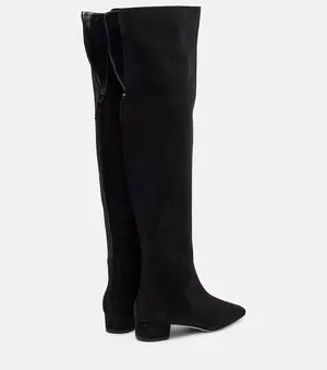 Manolo Blahnik Gore Suede Over-the-knee Boots - Black