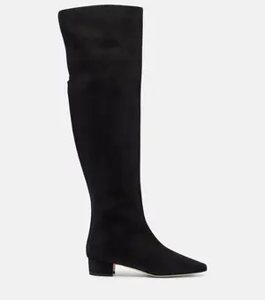 Manolo Blahnik Gore Suede Over-the-knee Boots - Black