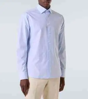 Canali Checked Cotton Poplin Shirt