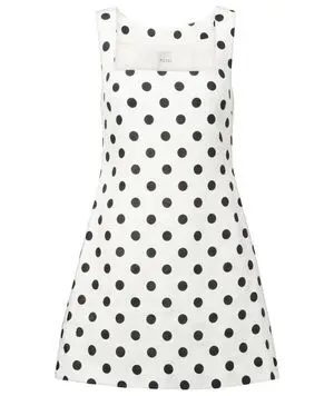 Posse Alice Polka-dot Linen Minidress - White
