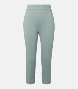 Loro Piana Siena Silk And Cotton Cropped Tapered Trousers - Blue