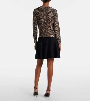Rixo Peony Leopard-print Wool Cardigan