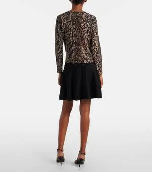Rixo Peony Leopard-print Wool Cardigan - Multicoloured