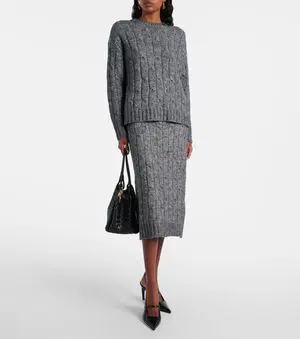 Max Mara Cotton, Alpaca, And Wool Sweater - Grey