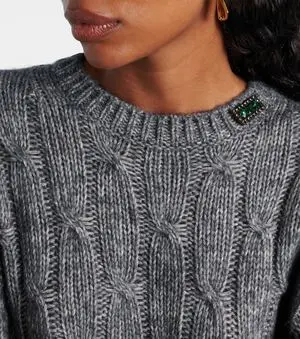 Max Mara Cotton, Alpaca, And Wool Sweater - Grey