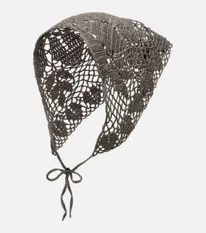 Magda Butrym Crochet Cotton Scarf - Brown