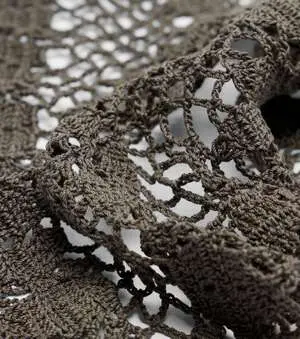 Magda Butrym Crochet Cotton Scarf - Brown