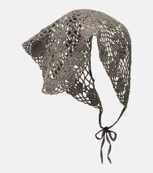 Magda Butrym Crochet Cotton Scarf - Brown