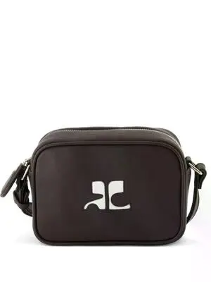 COURREGES Reedition Leather Messenger Bag - Brown