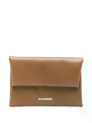 JIL SANDER Suede Leather Wallet - Brown