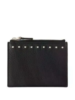 Valentino Garavani Rockstud Zip-around Card Holder - Black