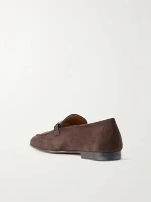 TOD'S Horsebit-embellished Suede Loafers