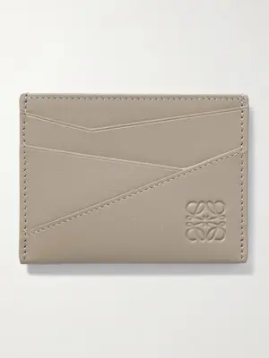 Loewe Puzzle Logo-debossed Leather Cardholder - Neutrals