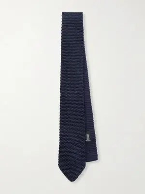 Mr P. Knitted Silk Neck Tie - Blue