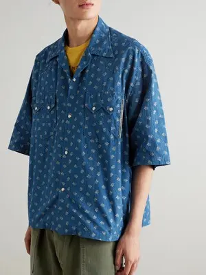 Kapital Camp-collar Cotton-dobby Shirt