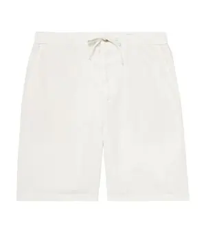 Frescobol Carioca Sergio Straight-Leg Cotton-Blend Drawstring Shorts Ecru