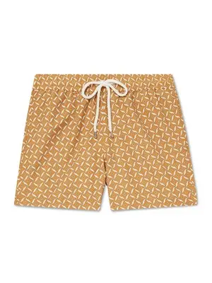 Frescobol Carioca Rio Straight-leg Printed Swim Shorts - Neutrals
