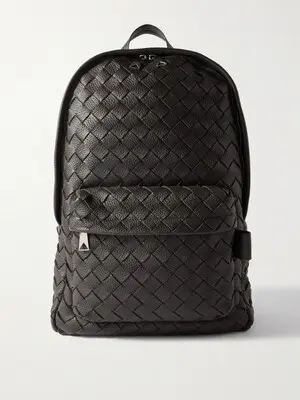 Bottega Veneta Intrecciato Full-grain Leather Backpack - Brown