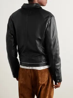 Acne Studios Lascari Slim-fit Belted Leather Jacket