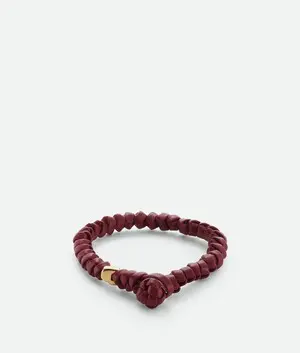 BOTTEGA  VENETA Knot Leather Bracelet - Dark Apple Candy
