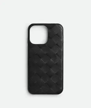 BOTTEGA  VENETA Intrecciato Iphone 16 Pro Max Case - Black