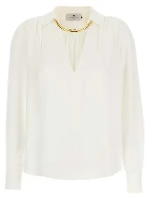 Elisabetta Franchi V Neck Blouses