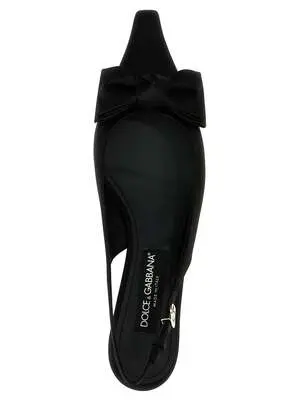 Dolce & Gabbana Satin Slingbacks With Bow Detailing