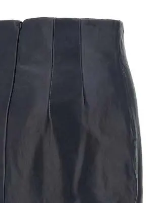 Khaite Loxley Leather Midi Skirt - Blue