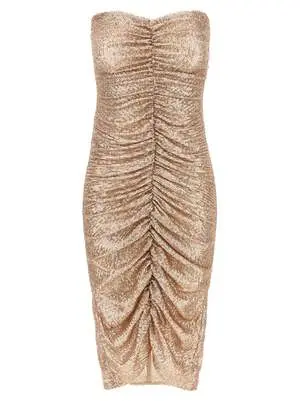 Norma Kamali Strapless Shirred Dress