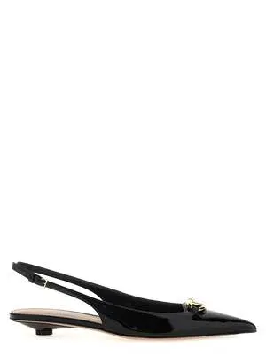 Valentino Garavani Vlogo Moon Leather Slingbacks