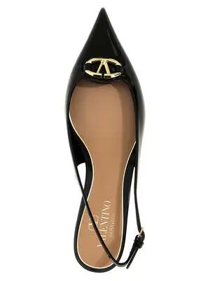 Valentino Garavani Vlogo Moon Leather Slingbacks